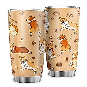 WmhrYpzhL Corgi Dog Travel Mug Cute Dog Coffee Mug Stainless Steel Insulated Tumbler For Ice Drinks＆Hot Beverage Gifts Corgi
