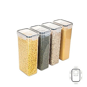 Kitchen Organizers and Storage, Single Clear Plastic Storage Containers with Lids Kitchen Airtight Jar, Sugar Flour Container Big and Small Food Bin for Kitchen Pantry Organizers and Storage (2000ML)