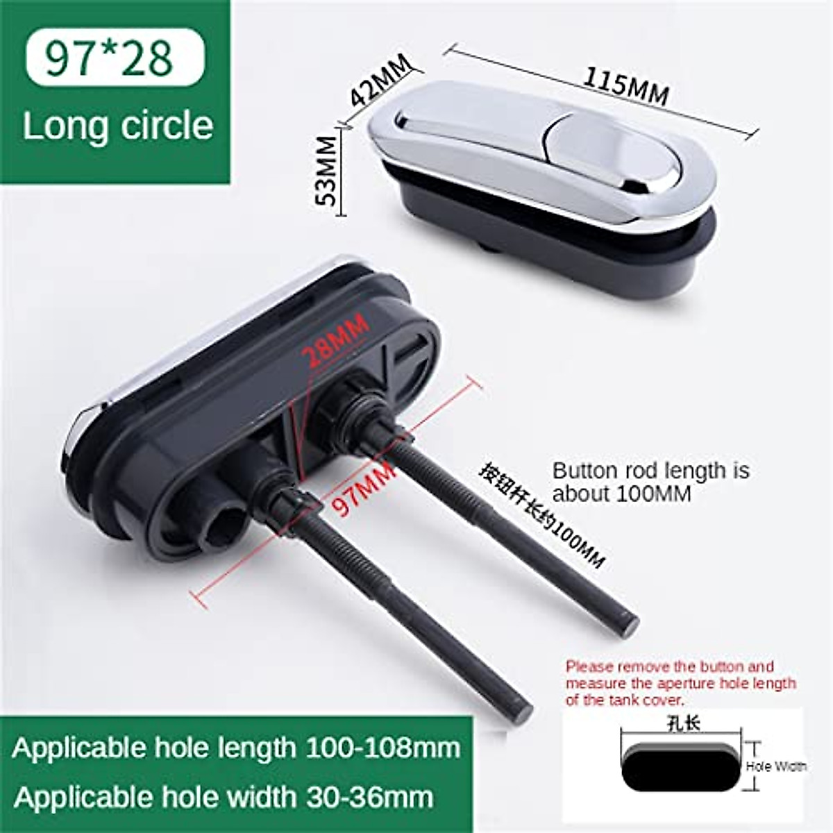 DDXPT 1PC Dual Flush Toilet Tank Button Water Saving Valves Universal Closestool Switch Press Bathroom (Color : As Shown, Size : D)