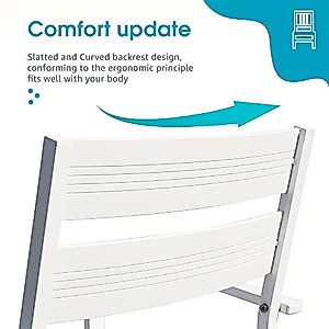 Soleil Jardin 3-Piece Outdoor Bistro Set Aluminum Patio Furniture Bistro Table Set Outdoor Dining Table and Stackable Chairs with Cushion, White Finish & Lattice Cushion