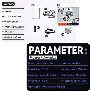 Electric Razor for Men, 2023 Mini-Shave Portable Foil Shaver, Pocket Size Portable Shaver Wet Dry Mens Beard Shavers, USB Rechargeable Razor Easy One-Button Use for Home,Car,Travel