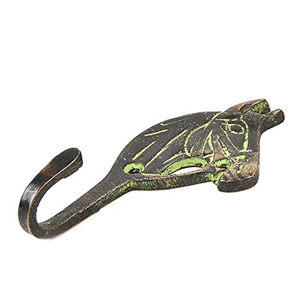 IndianShelf 2 Pack Hook | Coat Hanger Hooks | Black Wall Hooks Decorative | Brass Hook Hat | Western Horse Key Hanging Hooks [12.70 Cm]