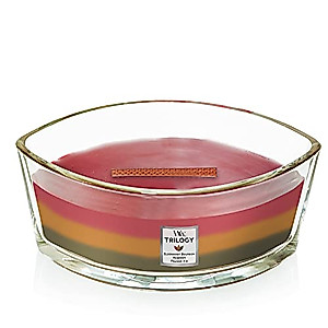 Woodwick Ellipse Scented Candle, Hearthside Trilogy, 16oz | Up to 50 Hours Burn Time