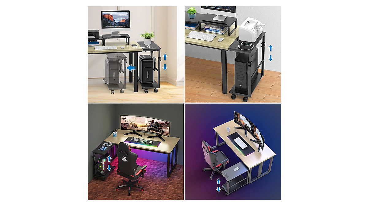 AQQEF Computer Tower Stand Stepless Height Adjustable Computer Tower ...