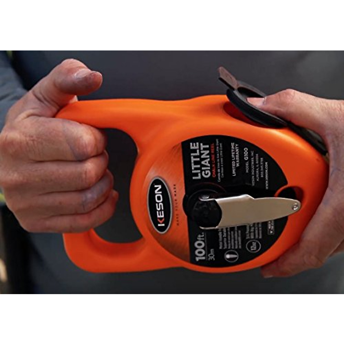 Keson G130 Giant Chalk Line Reel, 24-Ounce Chalk Capacity, 130-Foot