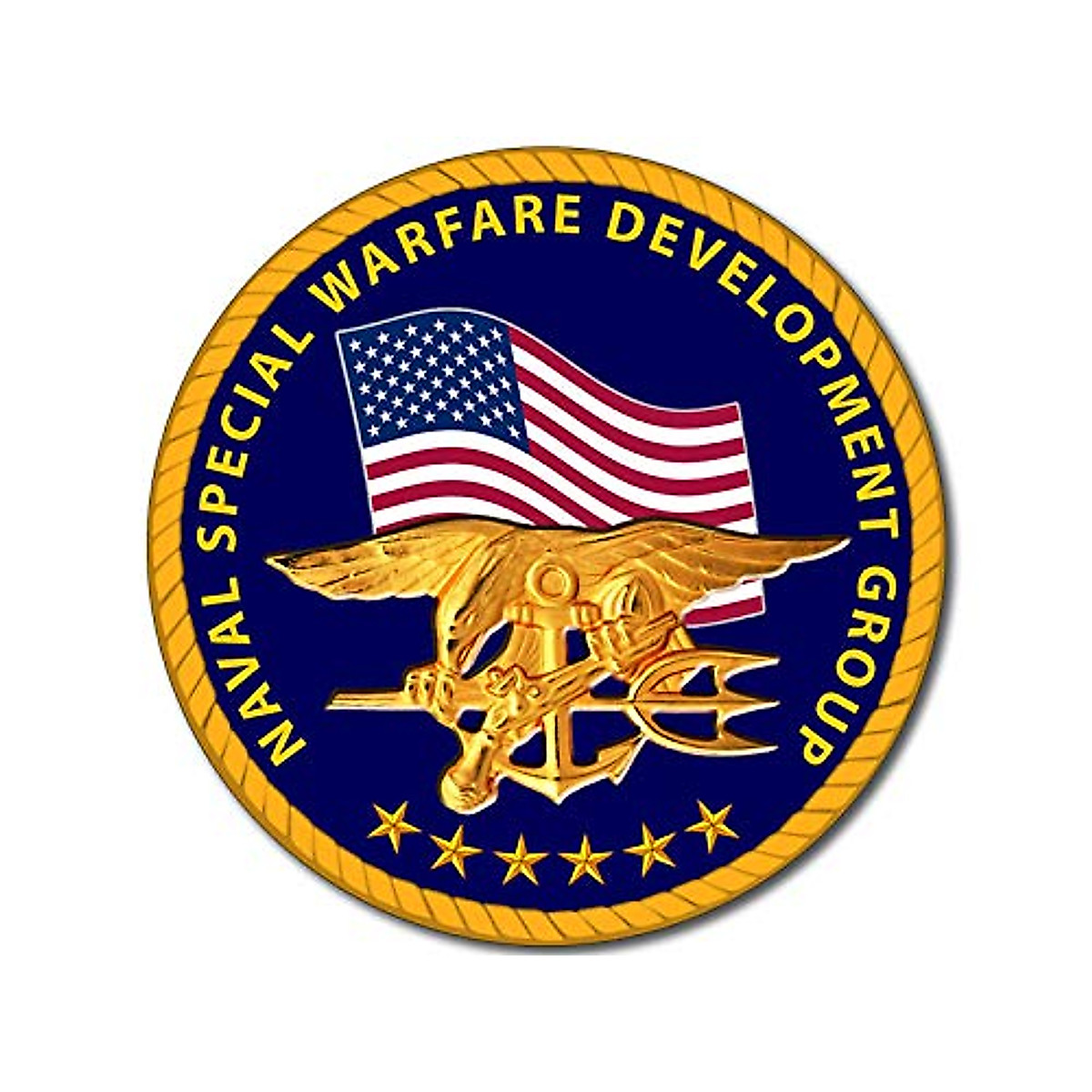 Round Naval Special Warfare Development Group Sticker (DEVGRU Seal Insignia Logo Navy Trident Vinyl (3 inch)