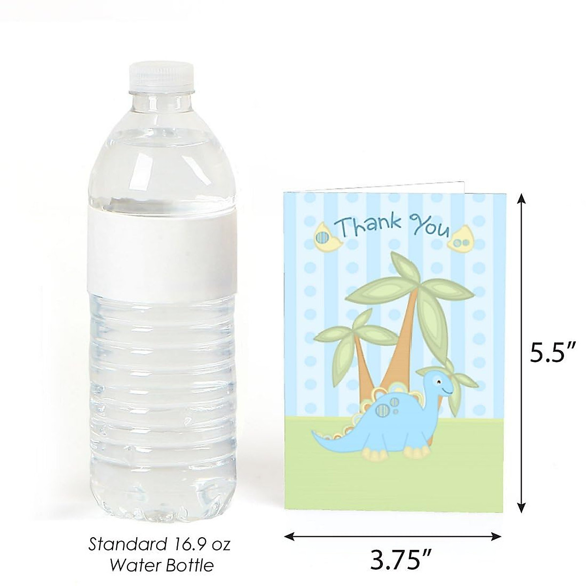 Big Dot of Happiness Baby Dinosaur - Baby Shower or Birthday Party Thank You Cards (8 count)