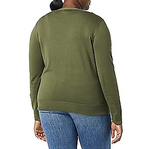 Amazon Essentials Women's Lightweight V-Neck Cardigan Sweater (Available in Plus Size), Olive, Medium