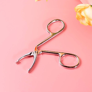 Beaupretty Eyebrow Tweezers, Scissors Shaped Eyebrow Slant Tip Tweezers Clip, Eyebrow Clip Tweezers for Lady Girls Women 2 pcs