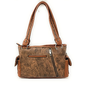 Things2Die4 Western Embroidered Concealed Carry Purse/Wallet Set w/Rhinestone Cross (Purple)