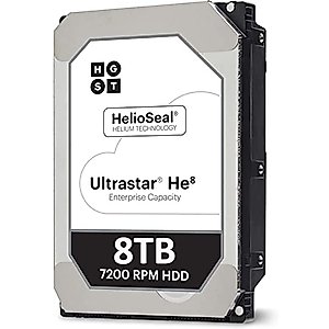 HGST Ultrastar He8 HUH728080ALE604 0F23668 / 0F25721 8TB 7,2K RPM SATA 6Gb/s 128MB 3.5 inches HDD 512E (Renewed)
