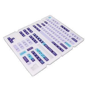 PBT Keycaps, 128 Keys English Keycap Cherry Height DIY Keycaps Fadeless Custom Keycaps for Mechanical Gaming Keyboard(Vaporwave)