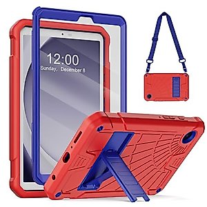 SIBEITU Case for Galaxy Tab A9 Plus 11 Inch 2023 with Screen Protector & Stand for Kids | Rugged Protective for A9+ Tablet Case SM-X210/X216/X218, Dark Red