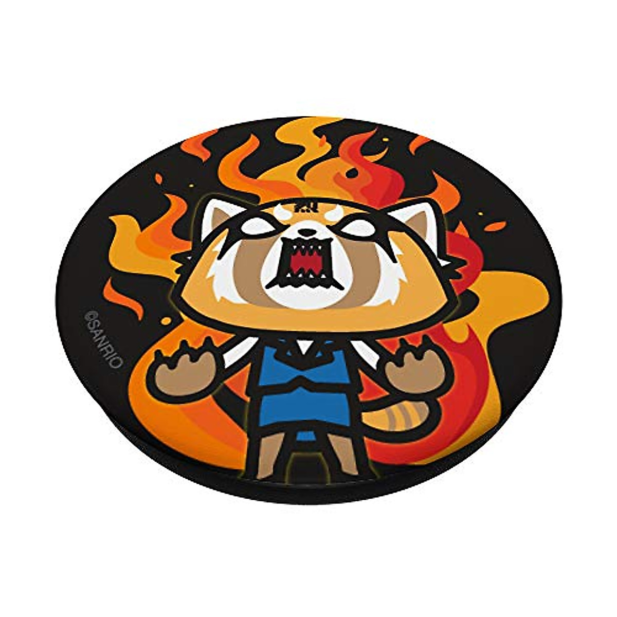 Aggretsuko Flaming Rage PopSockets PopGrip: Swappable Grip for Phones & Tablets