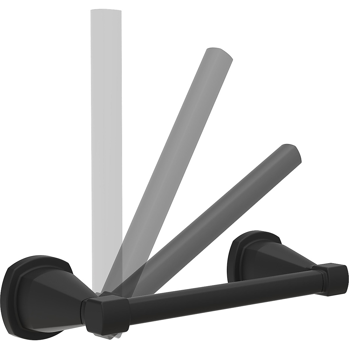Delta Faucet 77655-BL Stryke Double Post Pivoting Toilet Paper Holder, 9.75 x 3.39 x 2.13 Inches, Matte Black