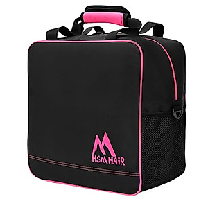 Hsmihair Ski Bag and Boot Bag Combo,Padded Ski Bag Set for Air Travel,Snow Ski Bags for Adults,Water- resistant Ski Boot Bag Fits for Skis Up to 200 CM and Boots Up To Size US13 (Jet Pink)