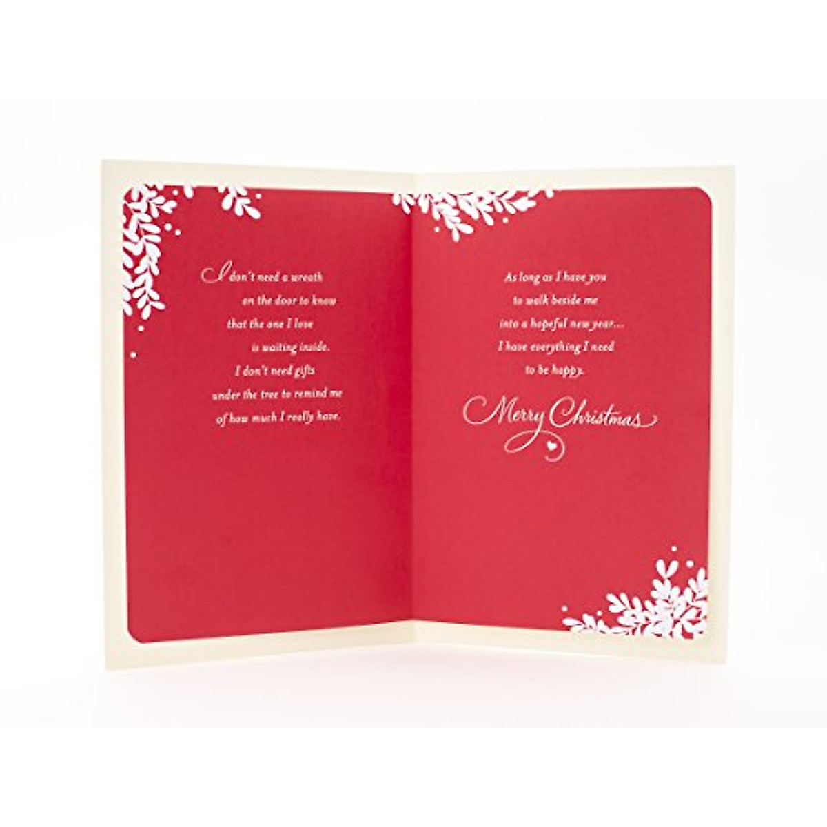 Hallmark Romantic Christmas Card for Wife (Red Metallic)