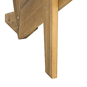 Safavieh PAT6746A Outdoor Collection Lanty Teak Adirondack Side Chair, Natural