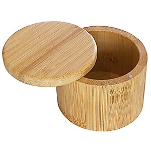Totally Bamboo Salt Cellar Bamboo Storage Box with Magnetic Swivel Lid, 6 Ounce Capacity