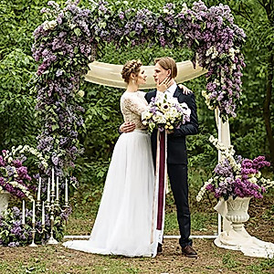 Wedding Arch Backdrop Stand 6.6x5 FT Square Wedding Arches for Ceremony White Metal Arch Stand for Wedding Bridal Shower Birthday Party Garden Floral Wedding Arbor Anniversary Event Decor