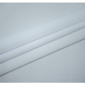 UNOMEGA 100% Polyester Birdseye/Mock Mesh/Flat Back/Eyelet Mesh/Pique Sports Athletic White Knit Fabric by The Yard