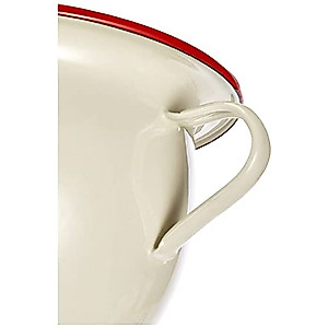 IBILI Chamber Pot 3,5 l of Enamelled Steel in White/red, 24 x 24 x 5 cm