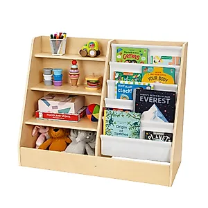 OOOK Montessori Bookshelf and Toy Organizer, Kids Bookshelf with Spacious Storage and Big Display Bookshelf, Nursery Book Shelves for Kids Rooms Ideal for Child Growth