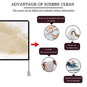 Projector Screen with Stand 80 inch 16:9 HD 4K Indoor Outdoor Projection Screen Portable Projector Screen with Carry Bag for Home Theater Backyard Cinema Travel Foldable Anti Crease