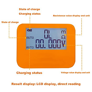 LeTkingok RC3563 Battery Tester, High Precision Handheld Battery Internal Resistance Tester Lead Lithium Nickel Chromium Battery Tester (Standard Probe)