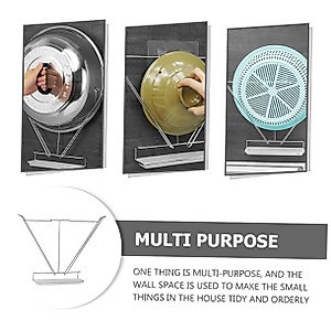 Holibanna 1 Pc Wall Mounted Pot Lid Rack pan lid mounted hanger wall mount drying clothes rack pan cover rack Kitchen clothes hanger stand Pot Cover Rack Storage Stainless steel wall bracket