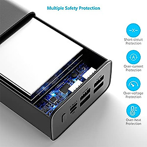 VINCOSY Power Bank 50000mAh, Mobile Phone Portable Charger 2 Input 4 USB Output 2.1A Fast Charging Large Powerbank, External Battery Pack for iPhone, Samsung, Smartphones, Tablets Etc