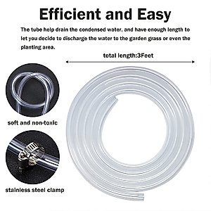 Drain Kit, Window Air Conditioner, 1 PCS Elbow Fitting, 3Feet Clear Vinyl Tube Material, Universal Mini-Split AC Unit, Adjustable Length, Draining Condensate