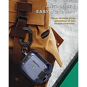 Camofit Case Compatible with Airpods 3rd Generation Cover with Lock, Military Armor Cool with Keychain, Full Body Shockproof Hard Shell Protective Case Compatible with AirPod Gen 3 Case 2021 (Blue)