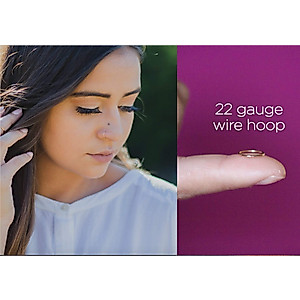 22g 6mm - 7mm 14k Gold Filled Adjustable Hoop Nose Ring - 22 Gauge 6-7MM