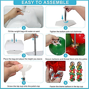 SoftTime Balloon Column Stand Kit for Floor,Set of 2, Adjustable and Reusable Balloon Tower Stands Kit with Heavy Base, Metal Balloon Display for Birthday, Wedding, Baby Shower,Party Decorations