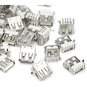 SINHANKER 110PCS USB Type A Standard Port Female Solder Right Angle 4Pin Plug Soldering Jacks Connector
