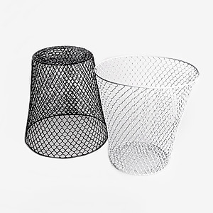 Generic Wire Mesh Round Waste Basket, Wire Laundry Hamper, Hamper Clothes Basket Organizer for Office School Garbage Cans Home & Custom Storage (Black)