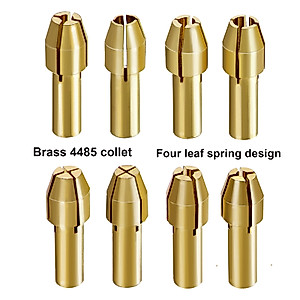 Taiss10PCS Drill Chuck Collet Set, 1/32 "to 1/8" Replacement Brass Quick Rotating Drill Nut for Dremel and Replacement 4485 4486 Keyless Drill Bit Chuck Handle Rotary Tool.