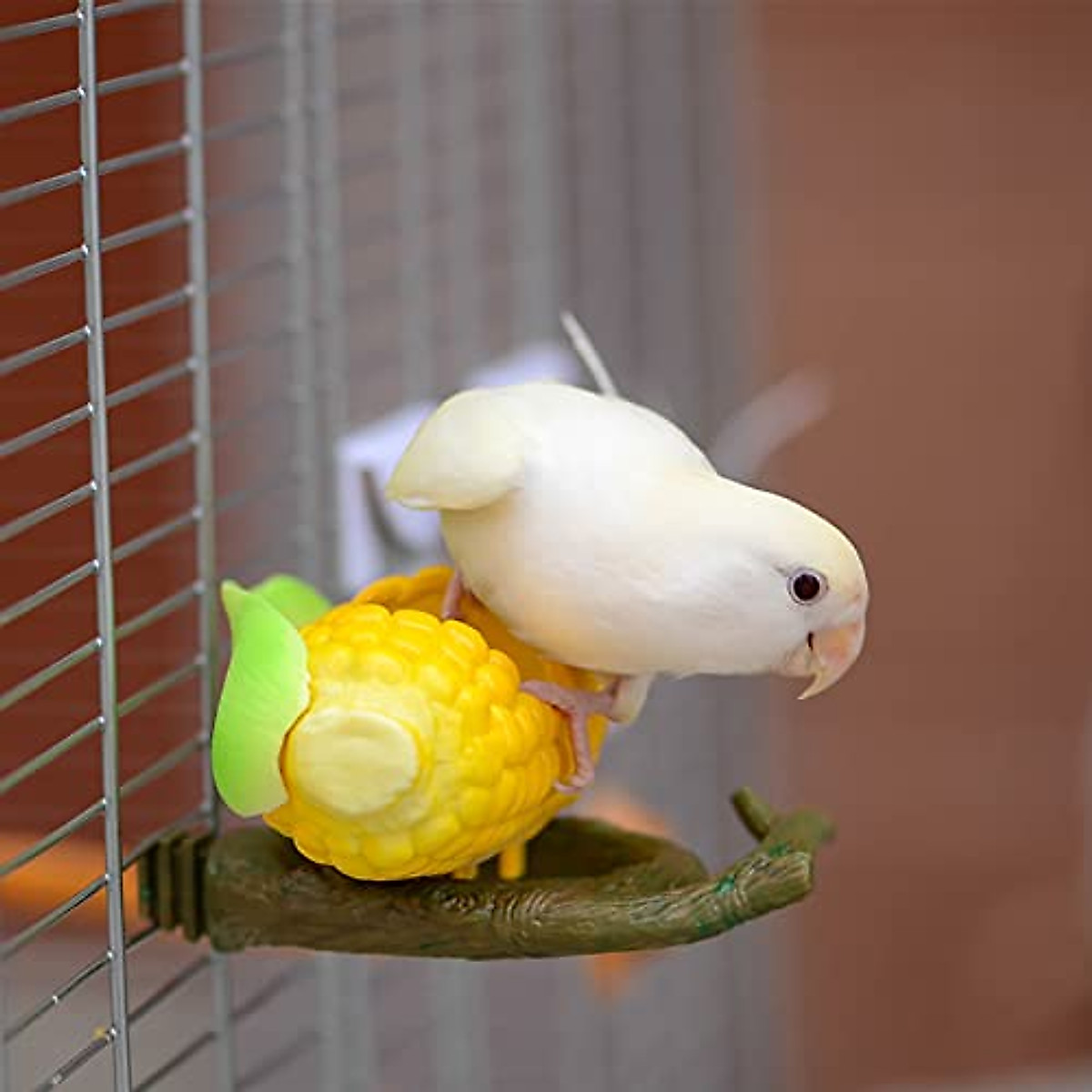 WAYUTO 2Pcs Bird Feeding Dish Cups Fruit Shaped Parrot Food Bowl Snap Holder Simulation Branch Stand Birds Cage Treats Seed Dispenser for Small & Young Birds Parakeet Conure Cockatiels Chinchilla