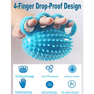 Hand Grip Strengthener Finger Exerciser Training Ball for Patient Recovery Elderly Stroke Arthritis Physical Therapy Anxiety Stress Relief Pressure Squeeze for Yoga Athletes Musicians Muscles Massage
