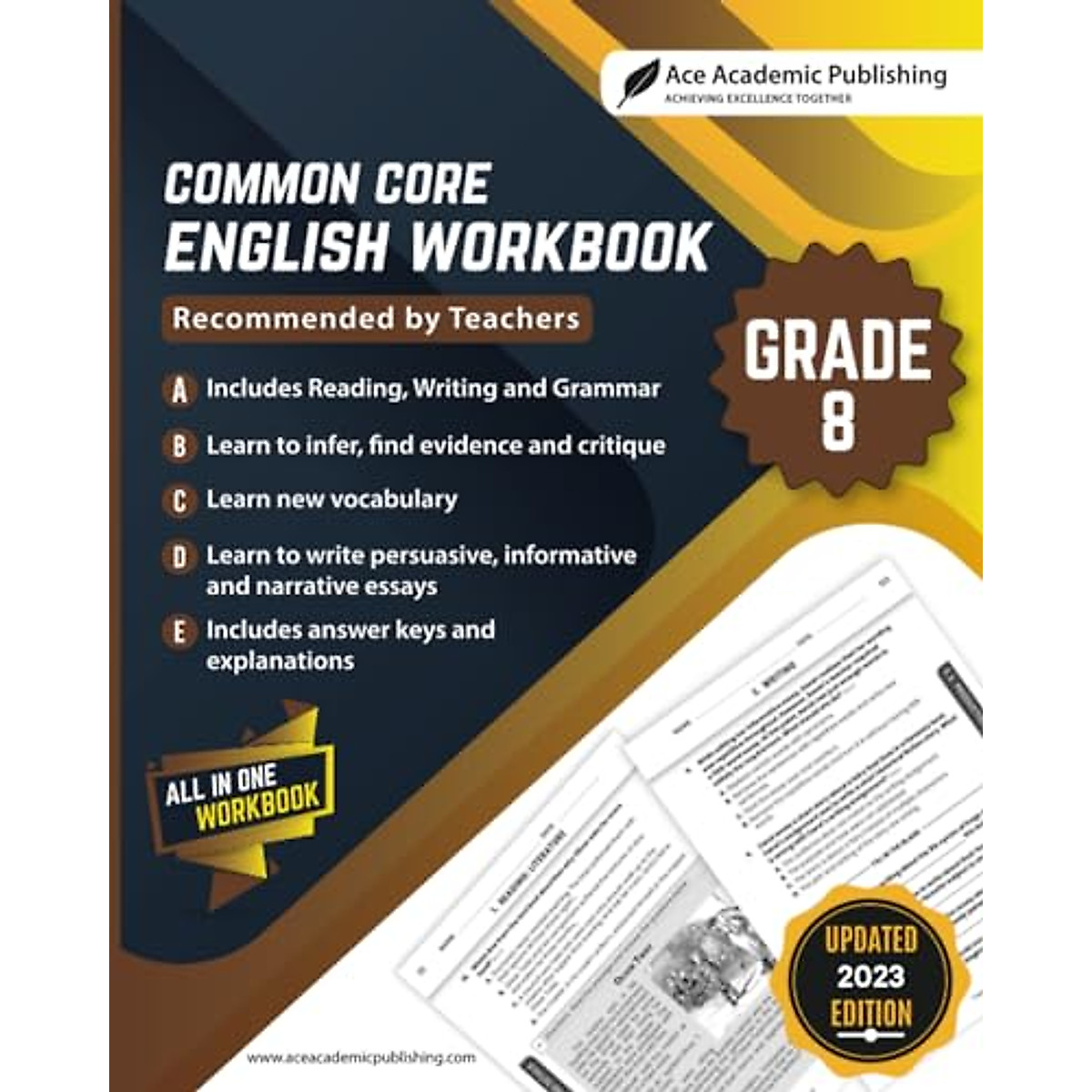 Common Core English Workbook: Grade 8 English
