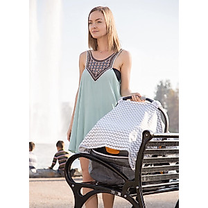 Car Seat Covers for Babies - Original Design Nursing Cover - Privacy Scarf Blanket Best for Breastfeeding Baby Infant Boys & Girls - Breast Feeding Apron Great for Summer & Winter Multi-Use