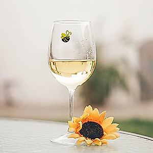 Simply Charmed Gnome Wine Glass Charms - Magnetic Drink Markers with Flower, Bee and Frog - Set of 6 Stemless Glass Identifiers