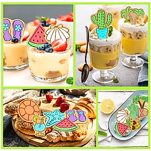 16 Pcs Summer Beach Cookie Cutters with Plunger Stamps Set Hawaiian Biscuit Mold 3D Fondant Cookie Stamper Pineapple Flamingo Cactus Sun Starfish Seashell Palm Tree for Baking Supplies