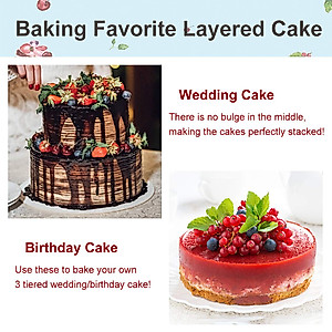 MEICHU Round Cake Ring 3 Pack, 4 to 7.8 Inch Stainless Steel Mousse Cake Mold Ring for Kitchen DIY Pastry