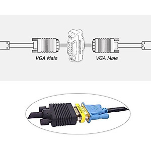 WOVTE SVGA Connector, DB HD New 15 VGA SVGA KVM Female to Female Gender Changer Adapter Coupler Pack of 2