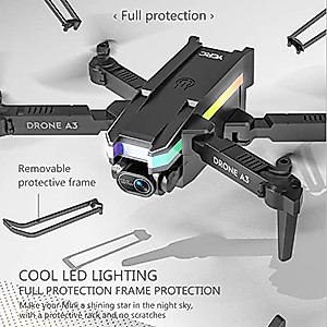 Drone with Dual 4K HD Camera, 2023 Remote Control Quadcopter Foldable Mini Drone Helicopter Toys Gifts for Kids & Adults, Altitude Hold,50X ZOOM,with Battery & Handbag (Black 1 Battery)
