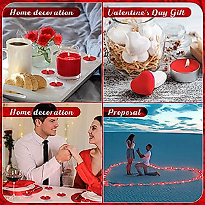 200 Pcs Tea Lights Candles Smokeless Tealight Candles Mini Tealight Candles Dripless Candles Bulk for Dinner Party Home Decoration Wedding Centerpiece Birthday Valentine's Day (Red)