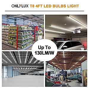 ONLYLUX Led Tube Lights 4ft, 4 Foot Led Bulbs 24-Pack 28W 5000K 4000lm Daylight T8 T10 T12 Fluorescent Replacement Dual Ended Power Clear Lens