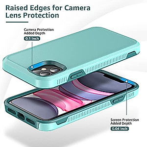LEGFES [5 in 1] Pioneer Designed for iPhone 11 Cases - with 2 Pack [Tempered Glass Screen Protector]+2 Pack [Camera Lens Protector] - [Military Grade Protection] Sturdy Double - Layer Protective case